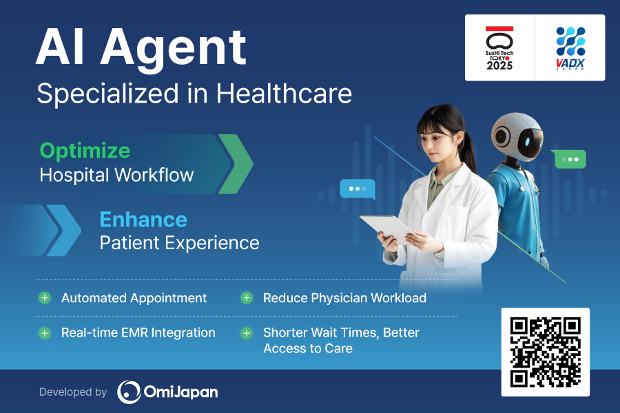 Omi Japan株式会社は、SusHi Tech TOKYO 2025に出展し、医療特化型AIエージェントをご紹介